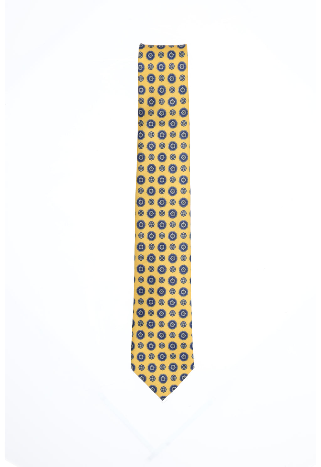 Cravatta Giallo Senape a Pattern Geometrico – Sartoria Italiana ...