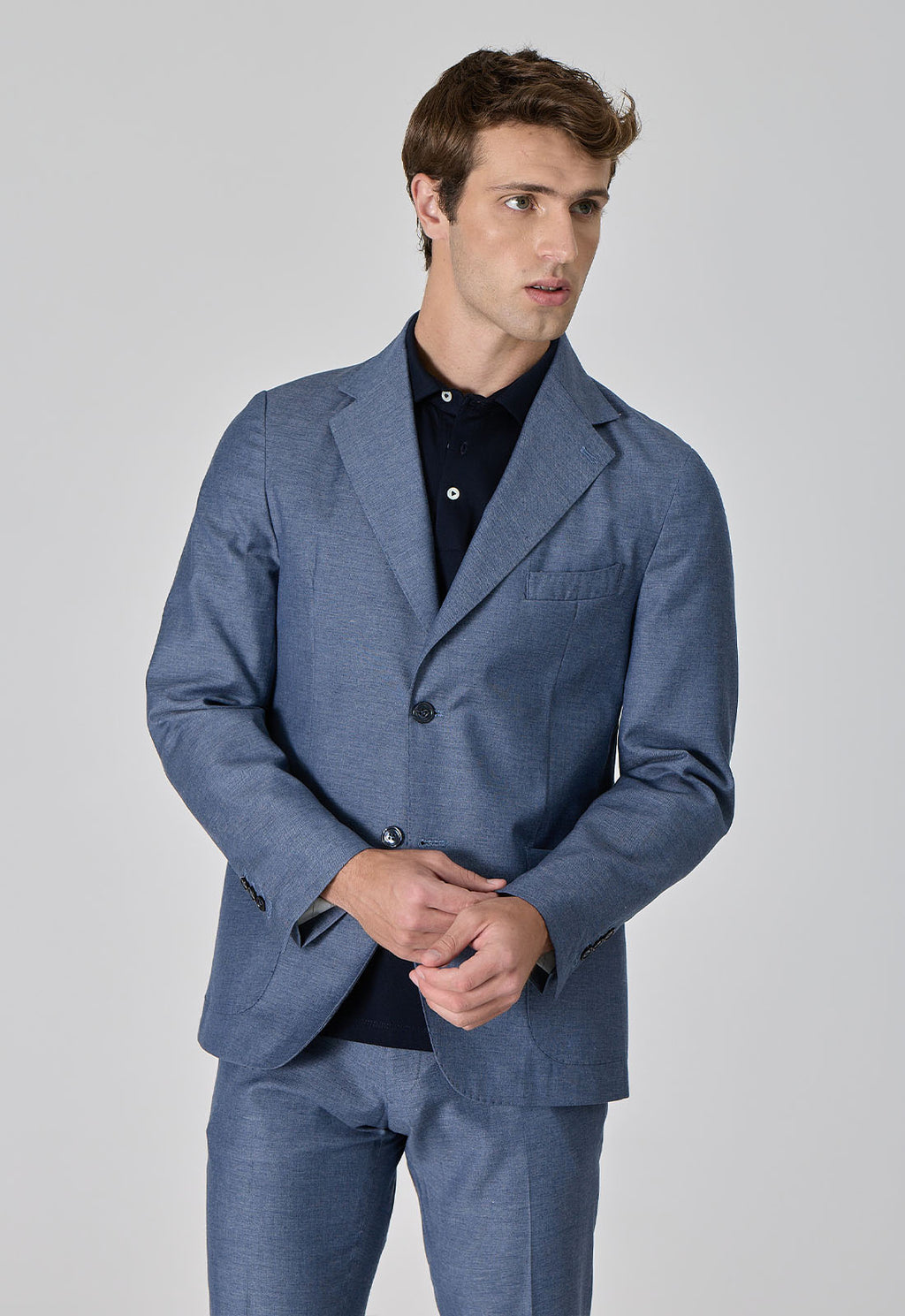 Single-Breasted Unlined Jacket in Cotton and Linen – Sartoria Italiana ...